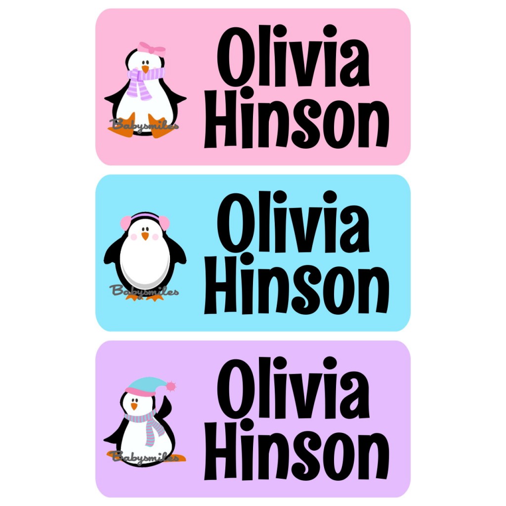 Cute Penguin Clothing Tag Labels | Baby Smiles Labels