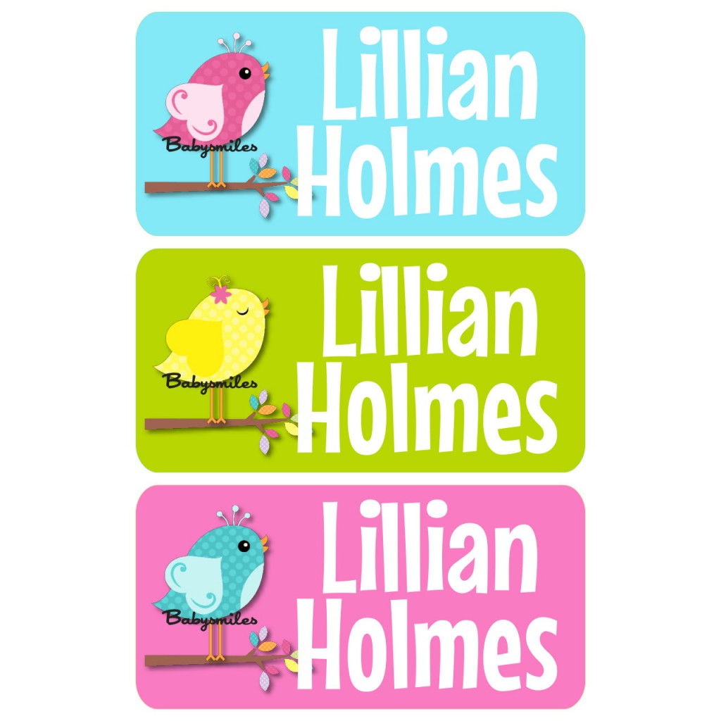 Lil Cute Girly Birds Clothing Tag Labels | Baby Smiles Labels