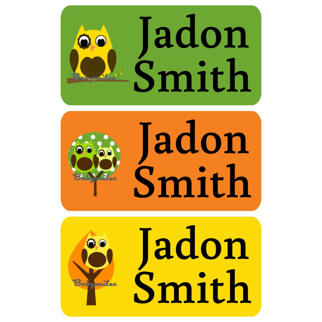 Tree Owl Boy Clothing Tag Labels | Baby Smiles Labels