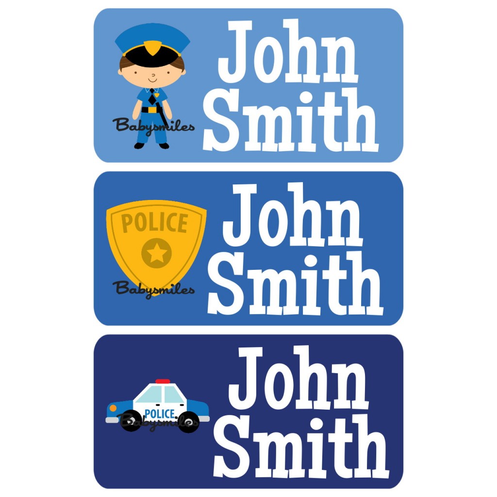 Police Heros Clothing Tag Labels | Baby Smiles Labels
