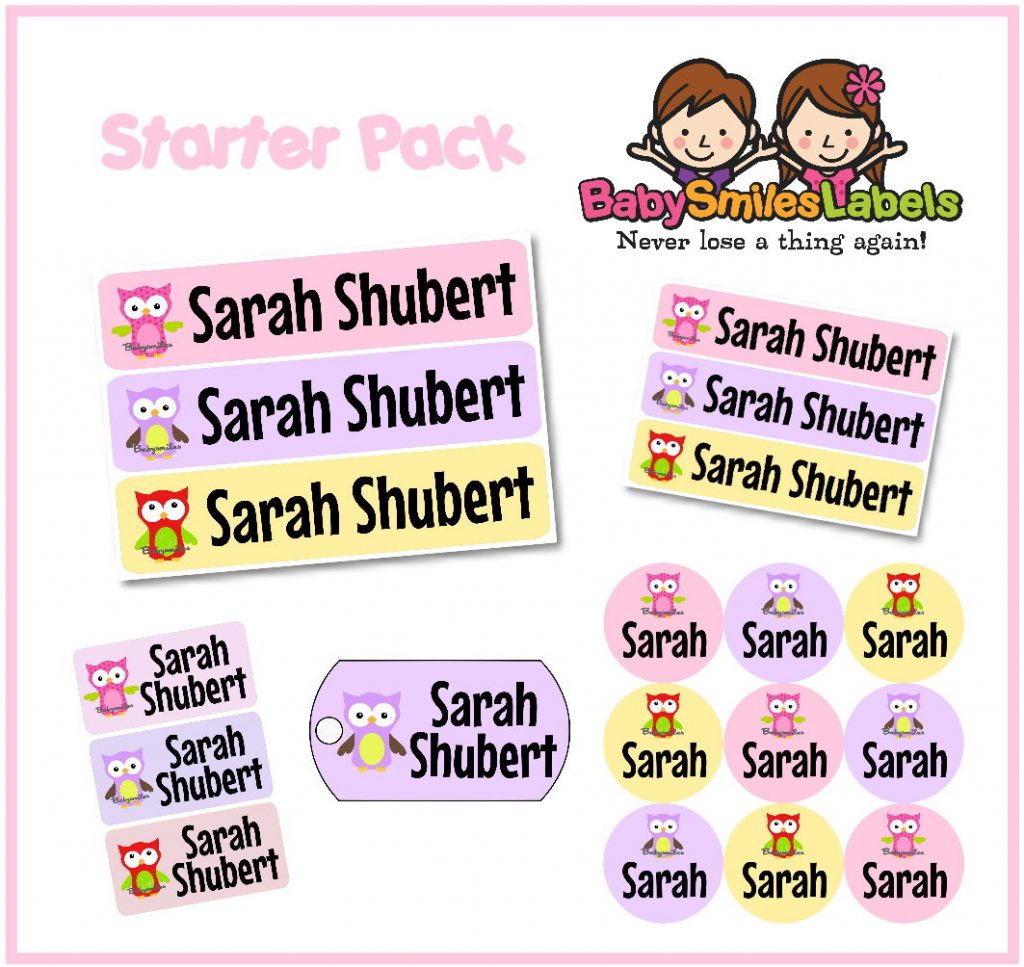 Owl Girl Starter Labels Pack | Baby Smiles Labels