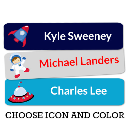 Outer Space Icon Rectangle Personalized Labels 1 | Baby Smiles Labels