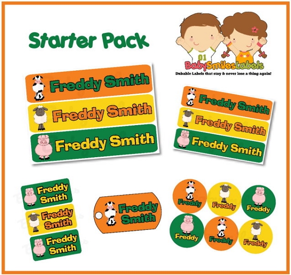 Farm Friends Starter Label Pack 1 | Baby Smiles Labels