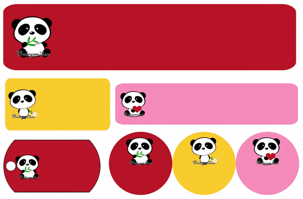 Cute Panda Starter Label Pack 6 | Baby Smiles Labels